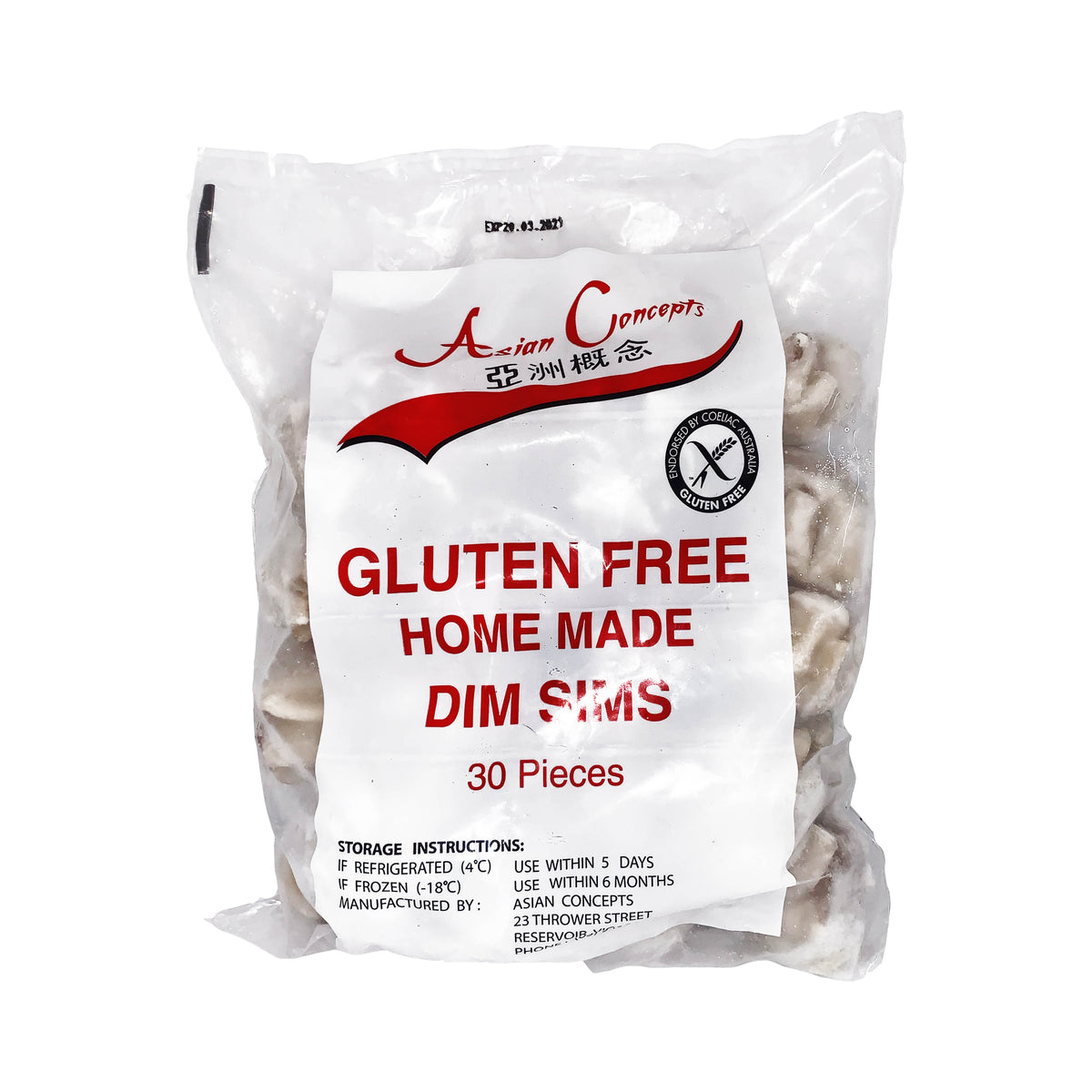 Asian Concepts Dim Sims Original 30 Pack 1.8kg - Gluten Free Foods
