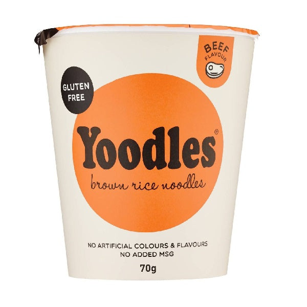 Yoodles Noodles - Brown Rice Beef 70g - Gluten Free Foods